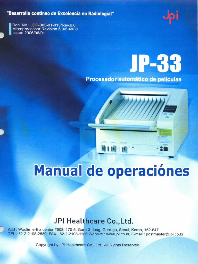Manual Procesadora Jpi-Modelo JP33 PDF | PDF