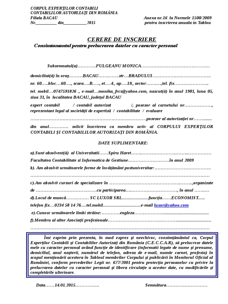 Anexa 16 La Normele 1500 - An 2015 | PDF