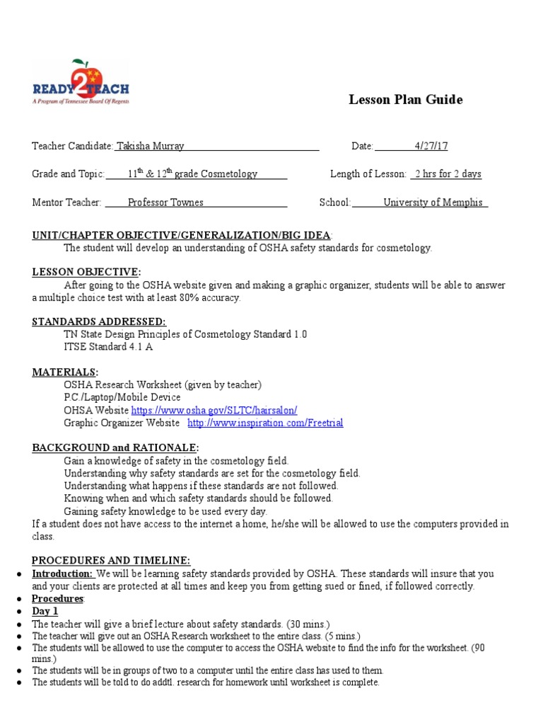 Edtpa Lesson Plan2 | PDF | Lesson Plan | Quality Of Life