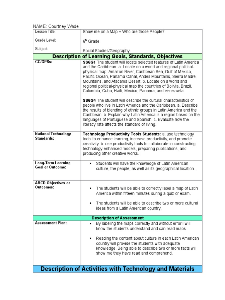 Lesson Plan 2 | Latin America | Caribbean