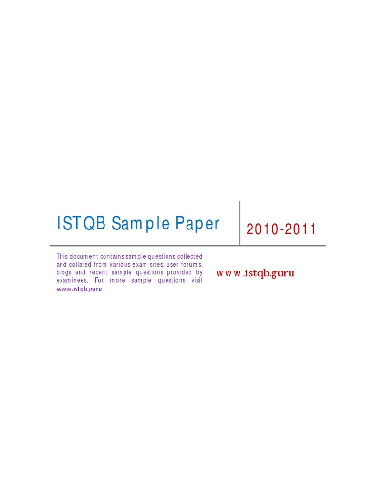 500 ISTQB Sample Papers Questions Istqb - Guru | PDF | Software Testing ...