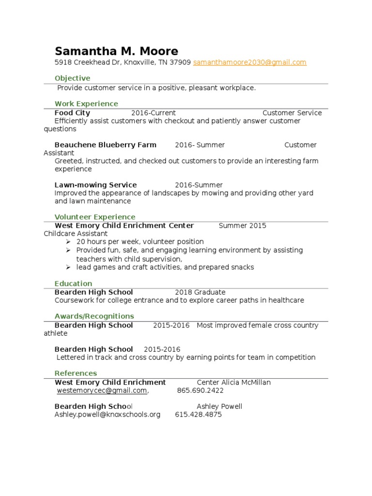 Samantha Moore Resume | PDF | Behavior Modification | Learning