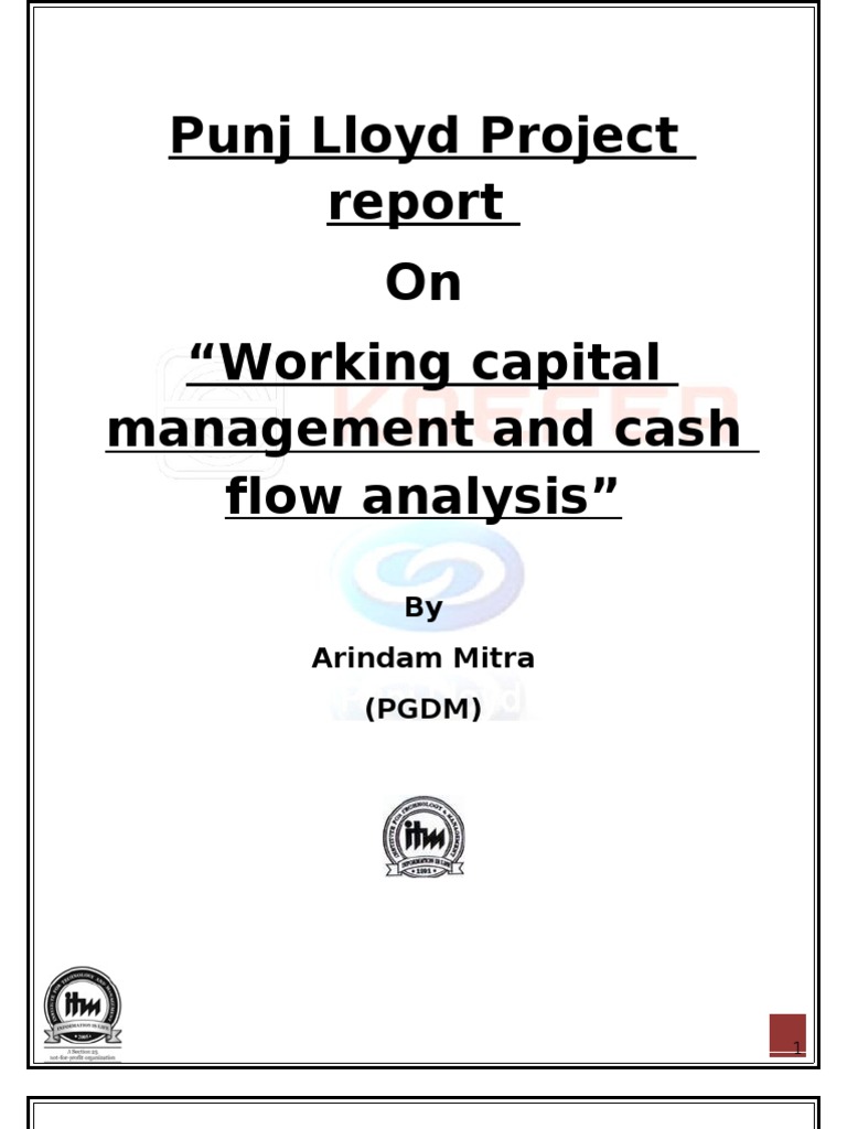 Punj Lloyd Project On "Working Capital Management and Cash Flow ...