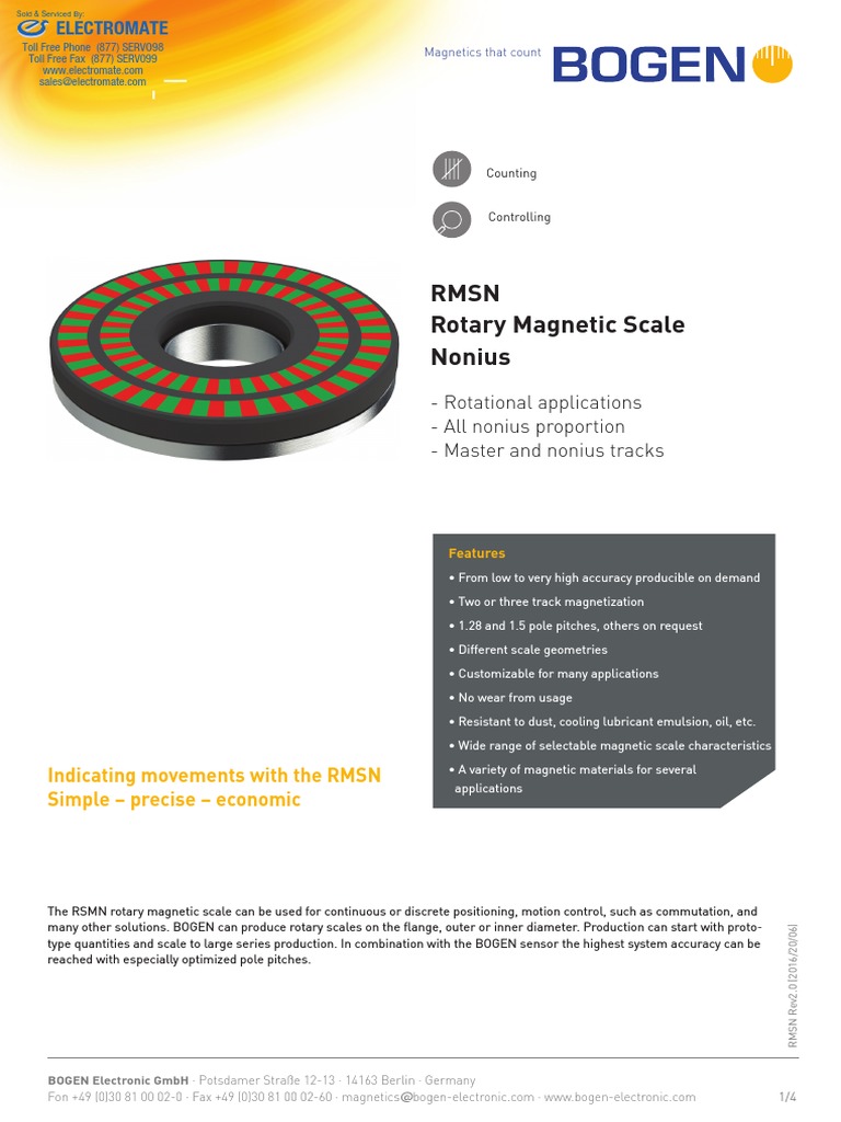 Bogen Technical Data Sheet RMSN Rev 2 0 | PDF | Magnetism | Solvent