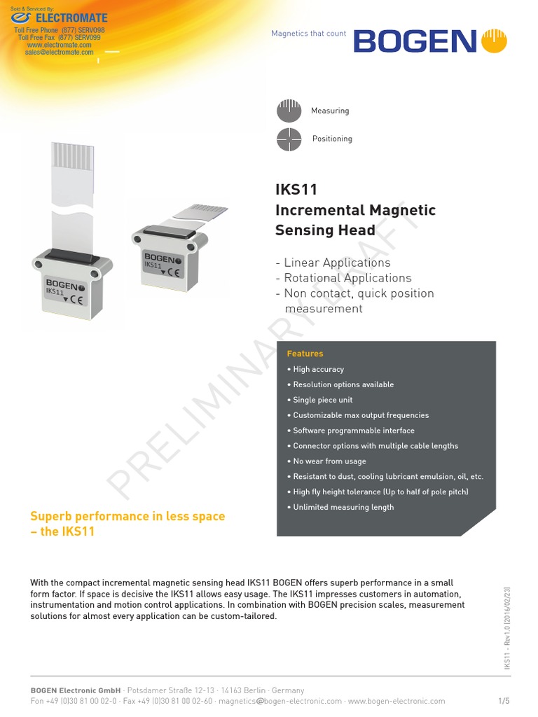 Bogen Technical Data Sheet IKS11 Rev 1 0 | PDF | Sensor | Signal (Electrical Engineering)