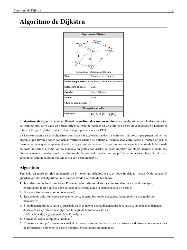 Algoritmo de Dijkstra | PDF | Informática teórica | Algoritmos
