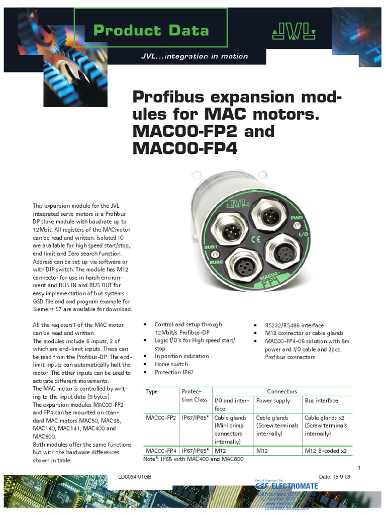 JVL Profibus Expansion Modules MAC00-FP2 and MAC00-FP4 | PDF ...