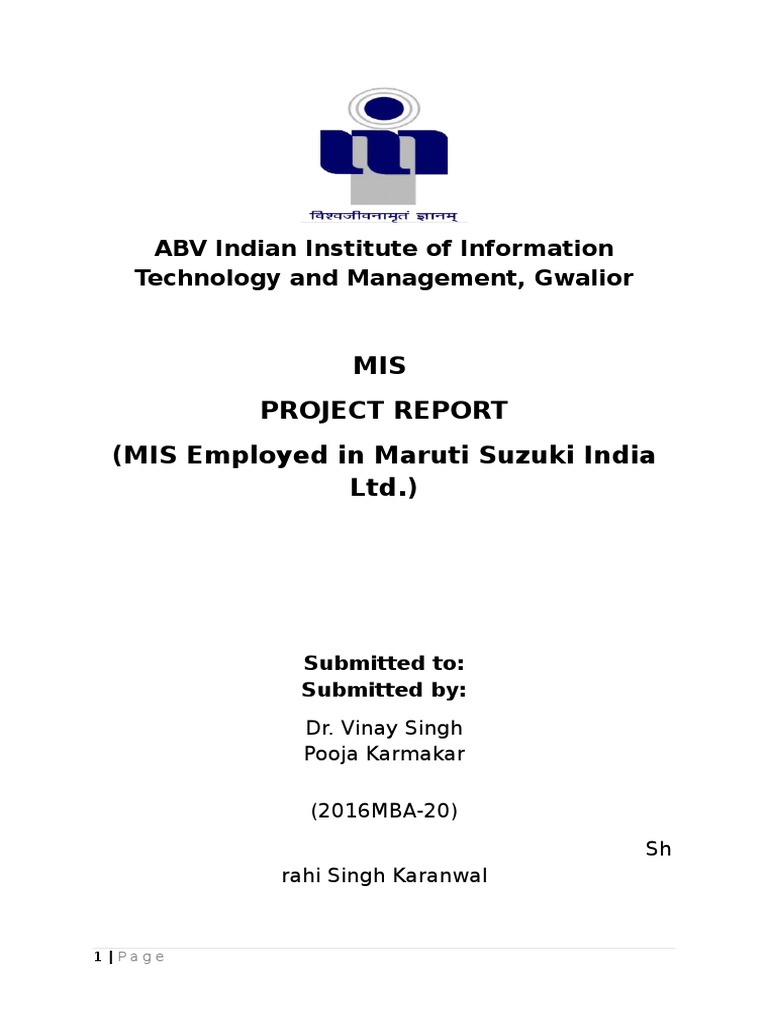 Maruti Suzuki Mis Report | PDF | Oracle Database | Computing
