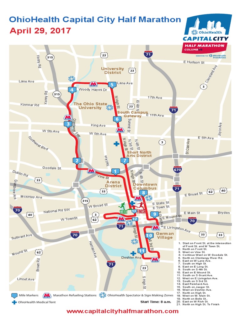 Capital City Half Marathon Route Map | PDF | Sports