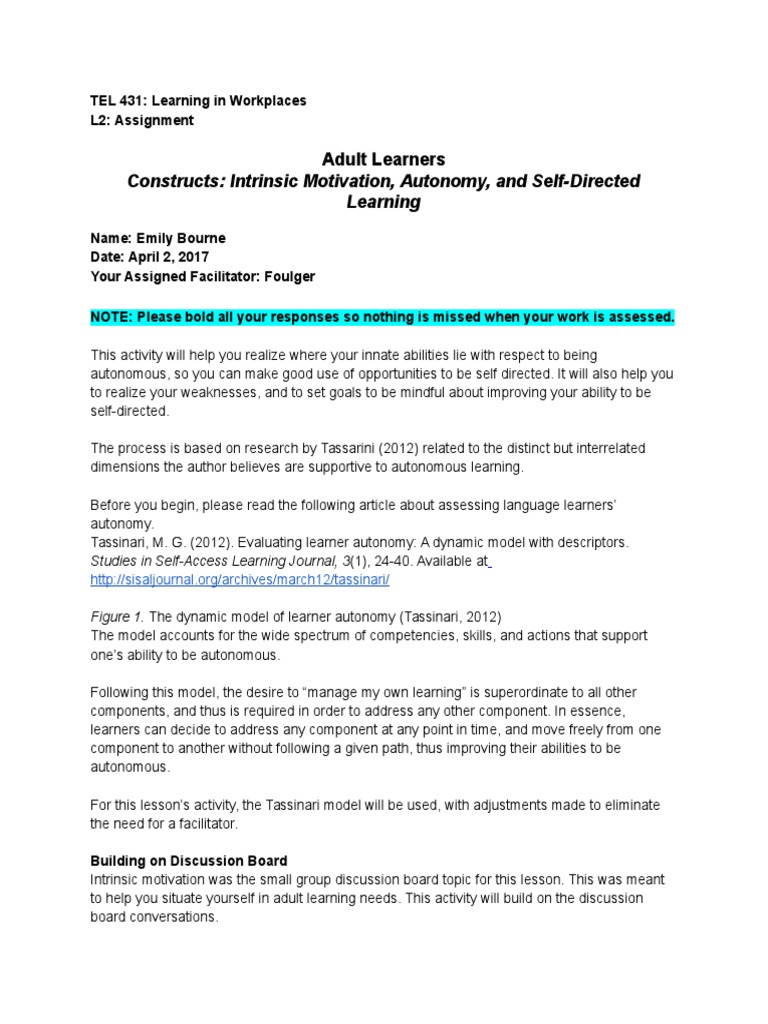 Enhancing Autonomous Learning Skills | PDF | Special Education | Motivation