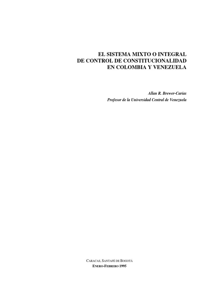 El Sistema Mixto o Integral de Control de Constit | PDF | Juez ...
