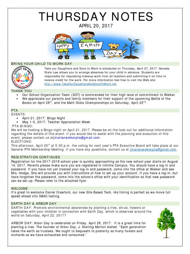 Thursday Notes 4 20 17 | PDF