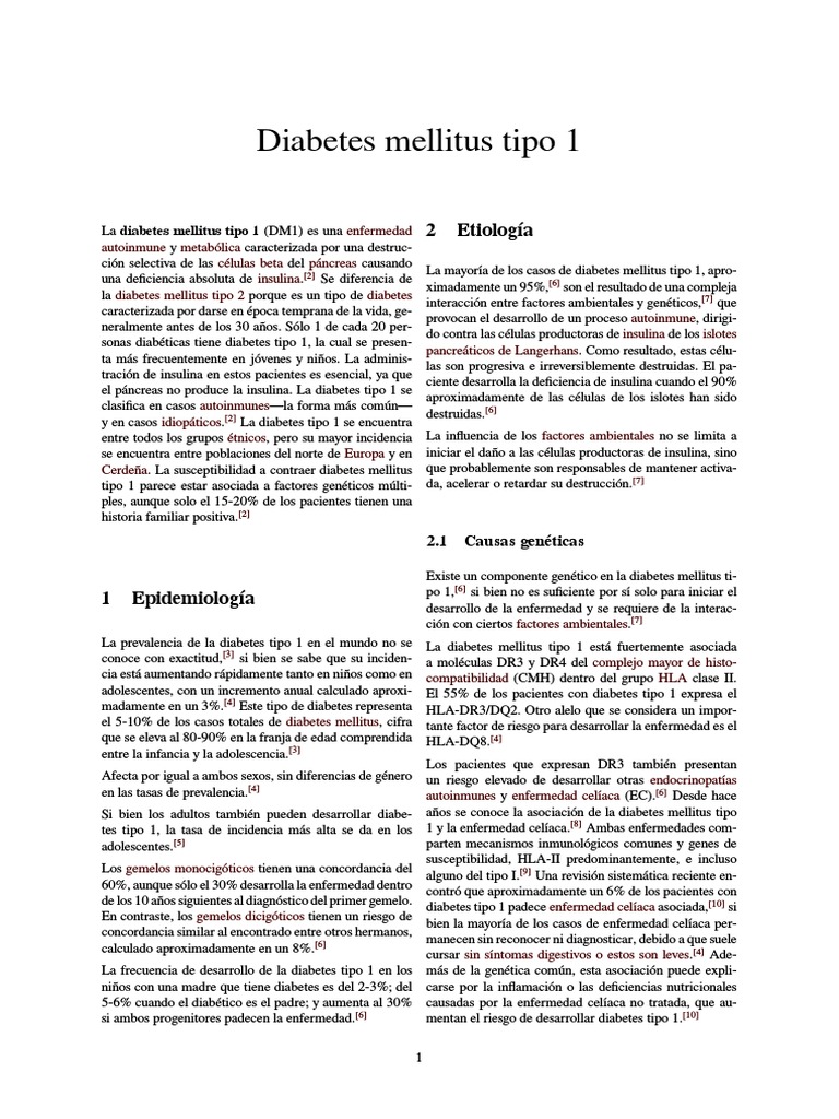Diabetes Mellitus Tipo 1 | PDF | Diabetes mellitus tipo 1 | Diabetes ...