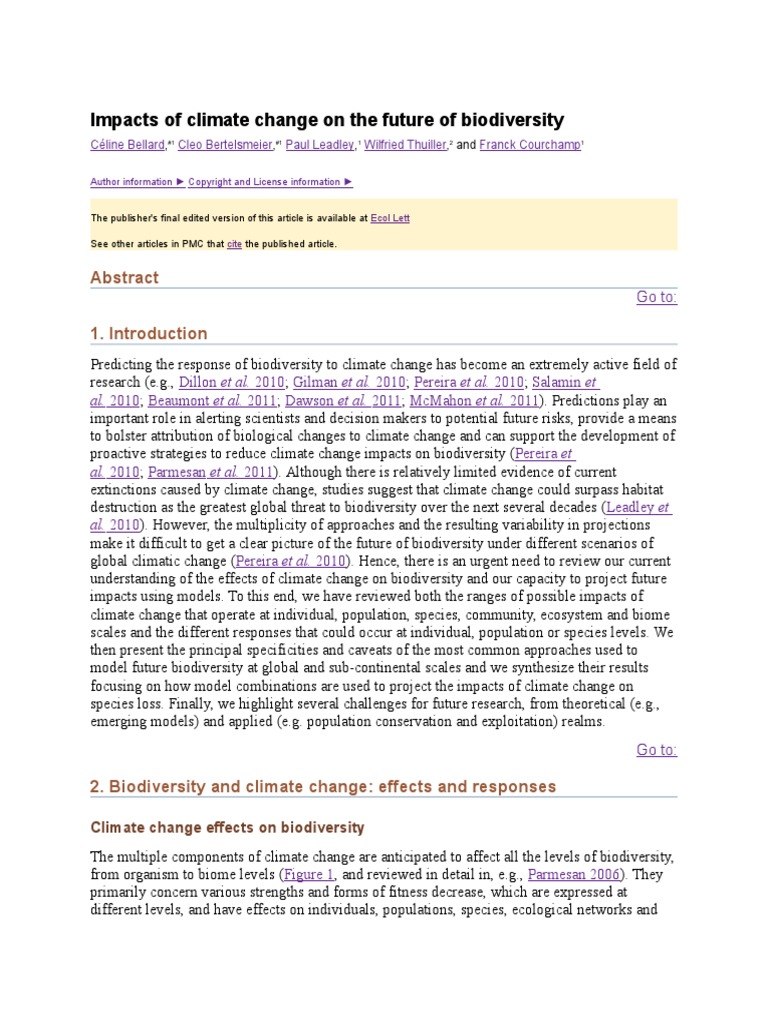 Biodiversity Lit Review | PDF