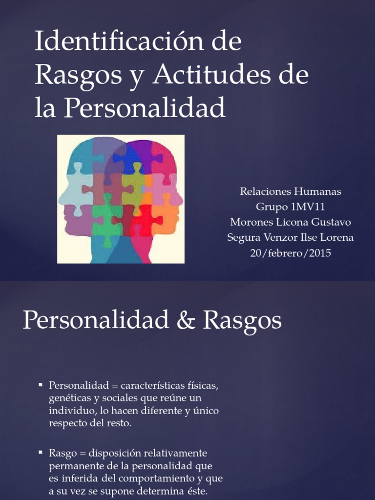 Identificación de Rasgos y Actitudes de La Personalidad | Actitud ...