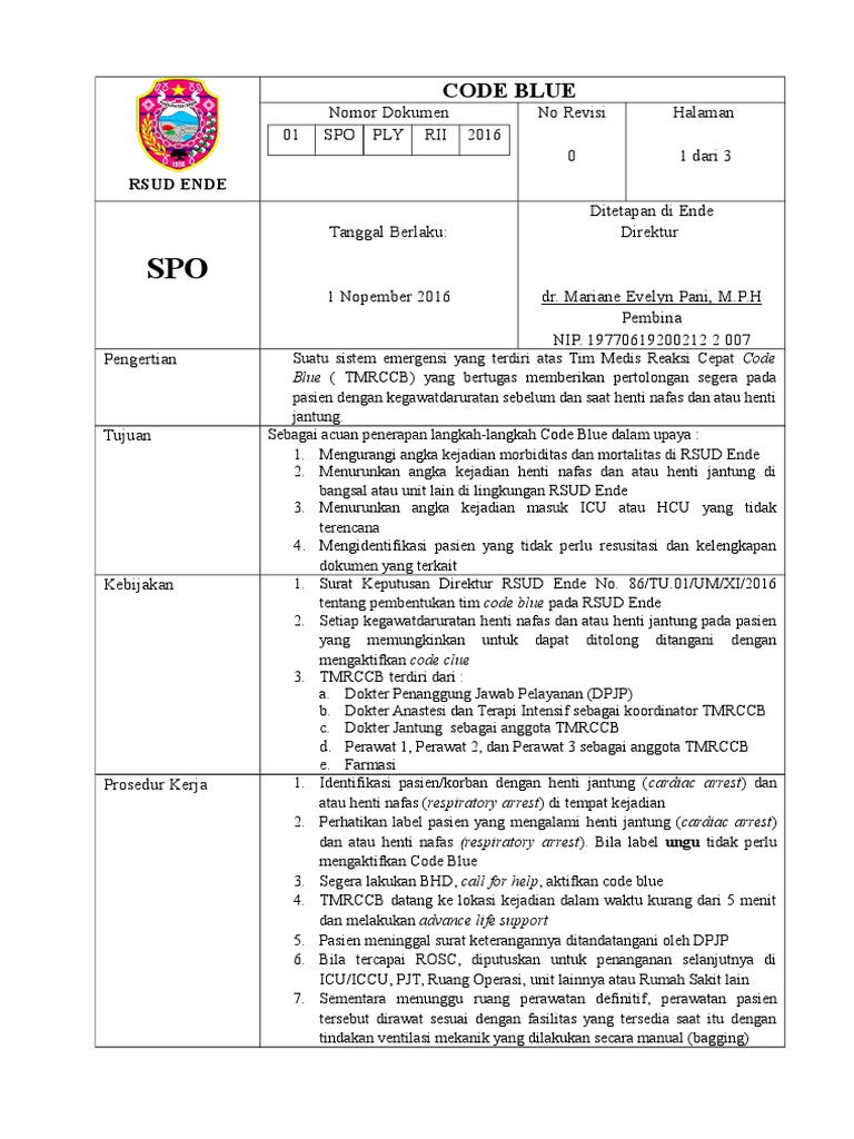 Sop Code Blue New | PDF