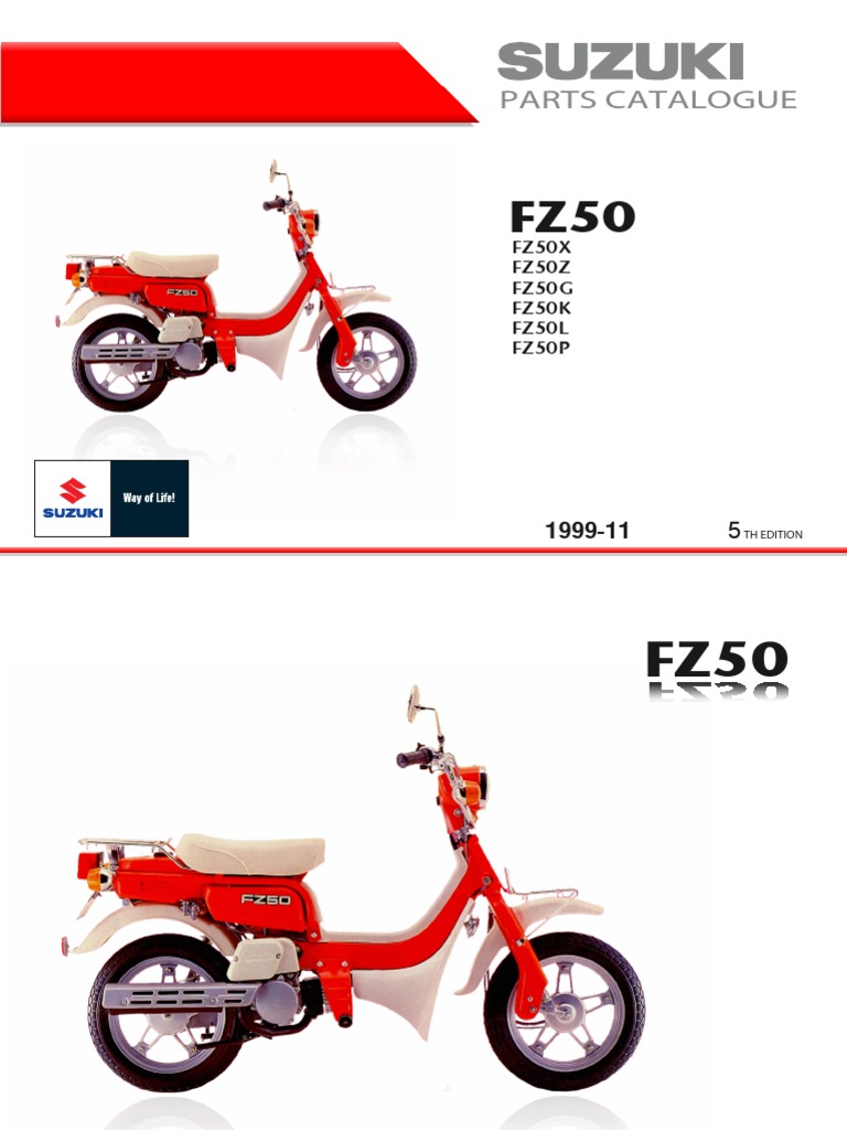 Suzuki FZ50 Parts Catalogue | PDF | Color | Vehicle Technology