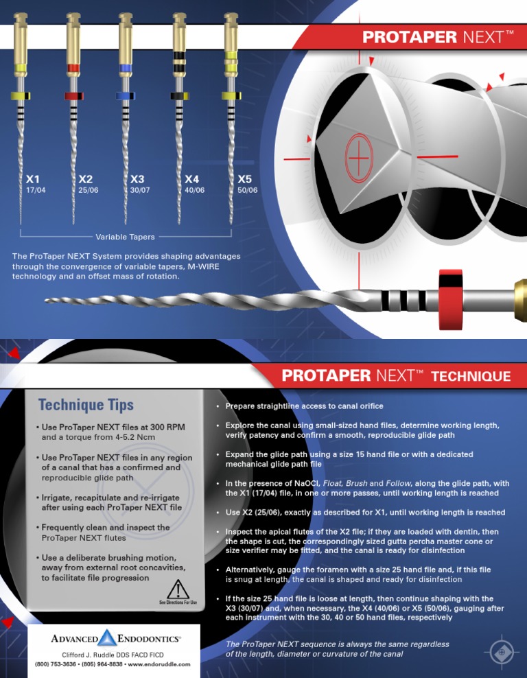 Protaper Next: X1 X2 X3 X4 X5 | PDF | Mechanical Engineering | Nature