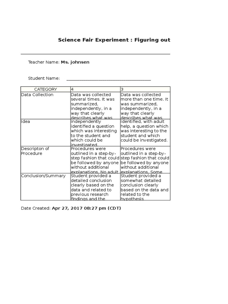 Seasons Science Fair Experiment | PDF | Hypothesis | Justification