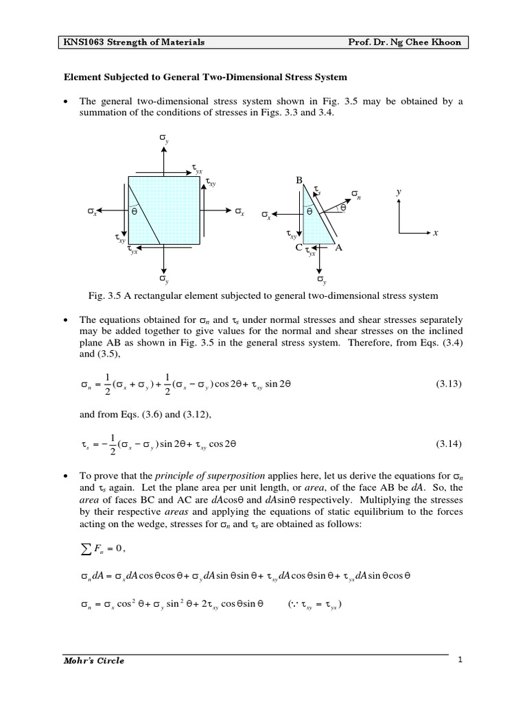 Mohr S Circle | PDF | Stress (Mechanics) | Trigonometric Functions