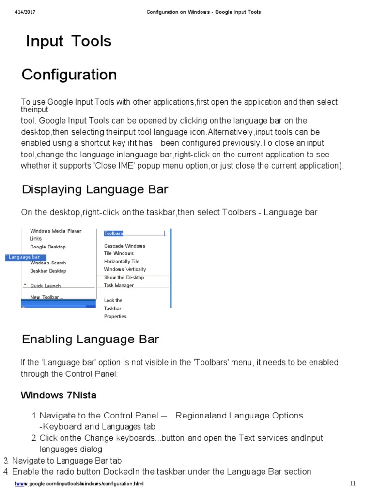 Configuration On Windows - Google Input Tools | PDF | System Software ...