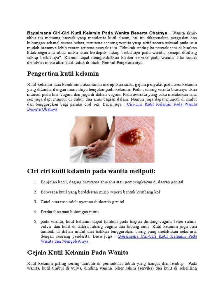 Ciri Kutil Kelamin Wanita & Obatnya | PDF | Kesehatan Holistik
