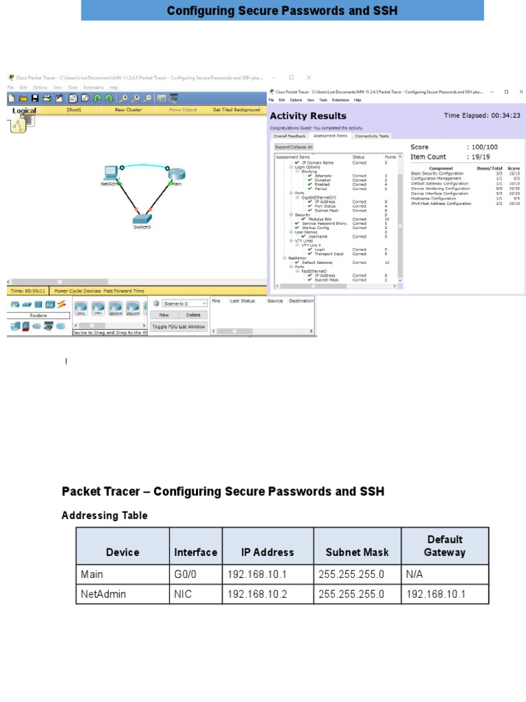 Configuring Secure Password and SSH | PDF
