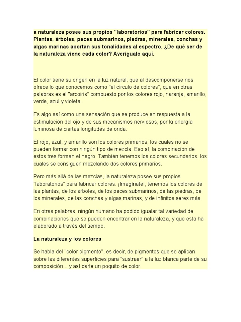El Origen de Los Colores | PDF | Color | Cian