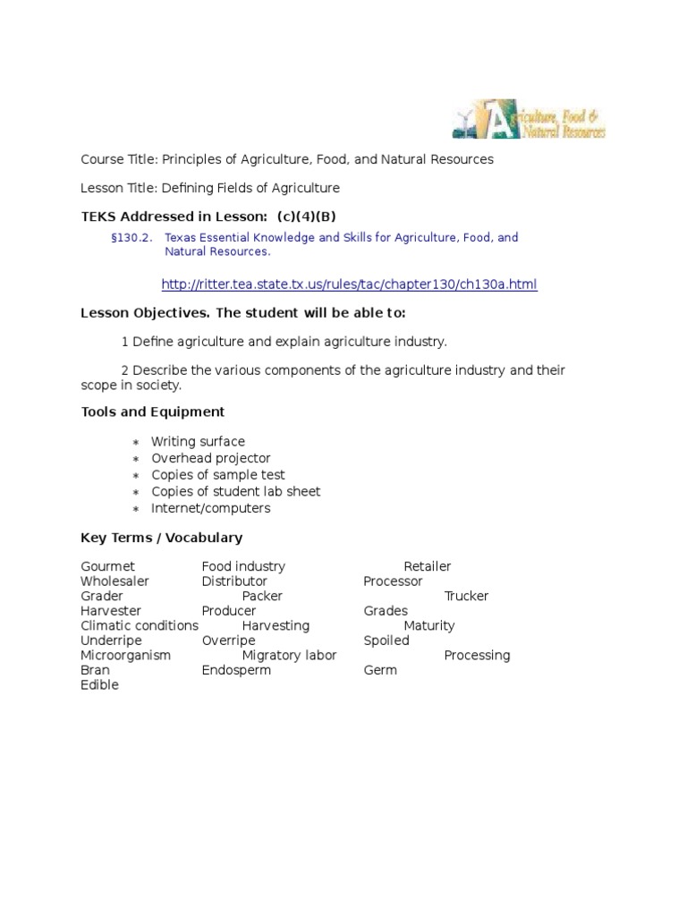 Scope of Agriculture LP | PDF | Food Industry | Foods