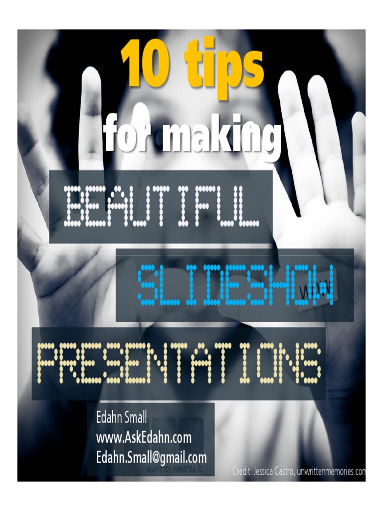 10 Tips For Making Beautiful Slideshow Presentation Pdf Pdf Page