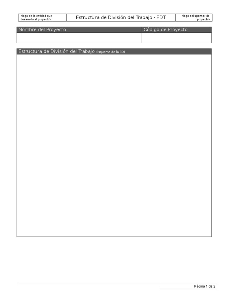 Plantilla EDT y Diccionario EDT | PDF