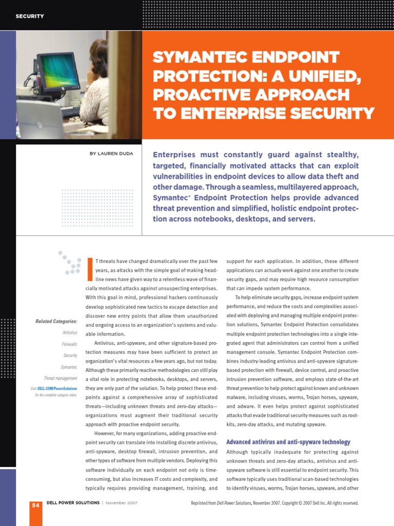 Symantec Endpoint Protection: A Unified, Proactive Approach To ...