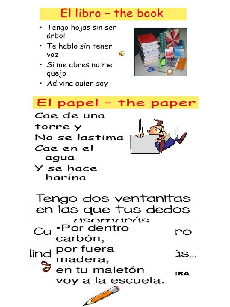 Adivinanzas de Utiles Escolares