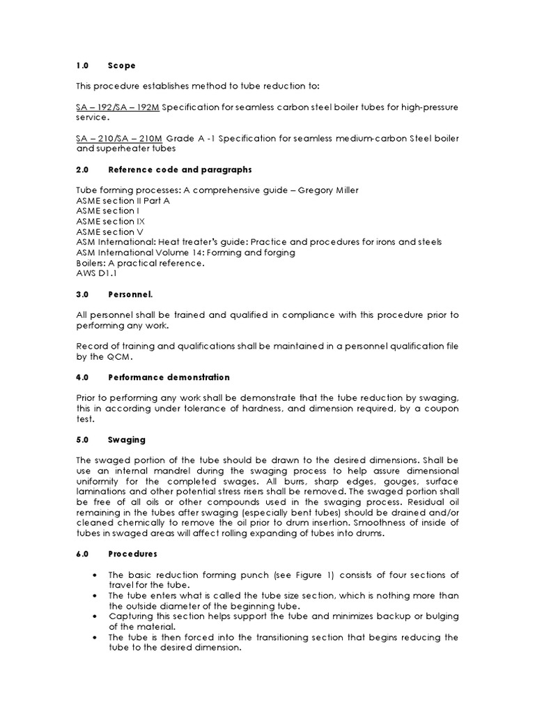 Tube Reduction Procedure | PDF | Annealing (Metallurgy) | Heat Treating