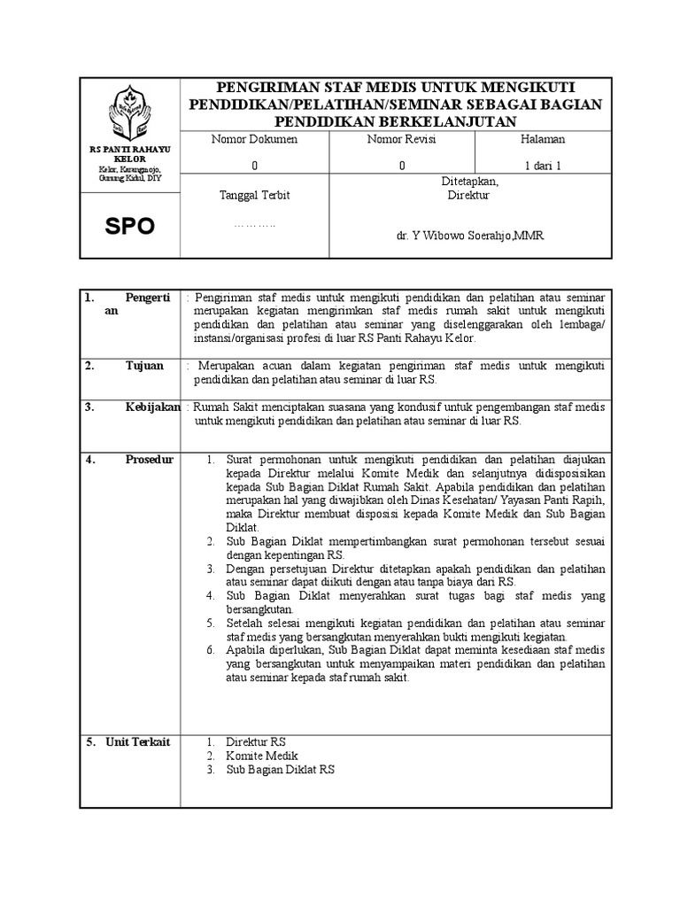 SPO Staf Medis Mengikuti Pendidikan Dan Pelatihan | PDF