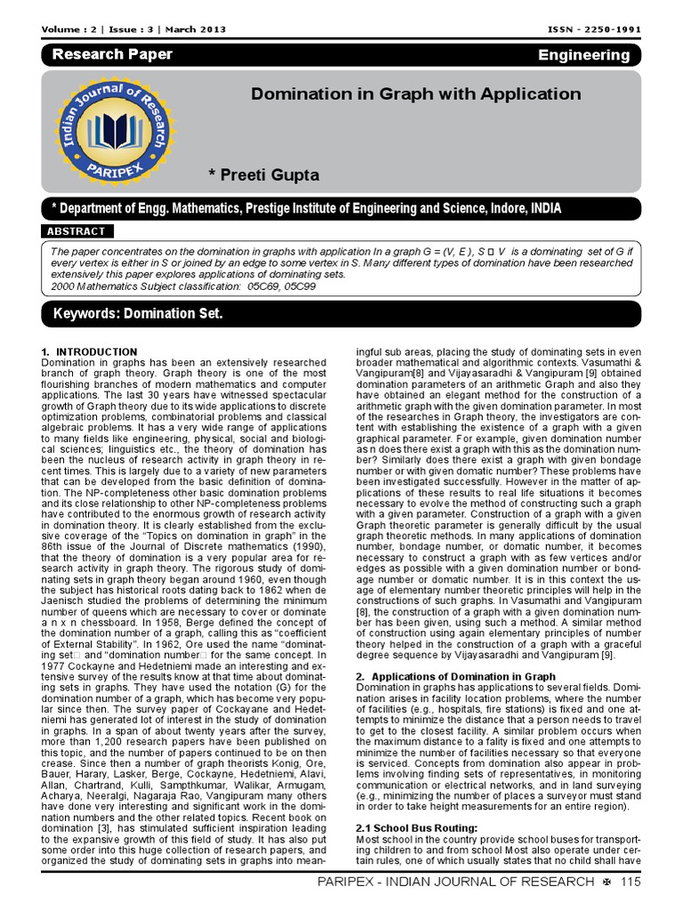 Application Domination In Graph Pdf Graph Theory Vertex Graph Theory