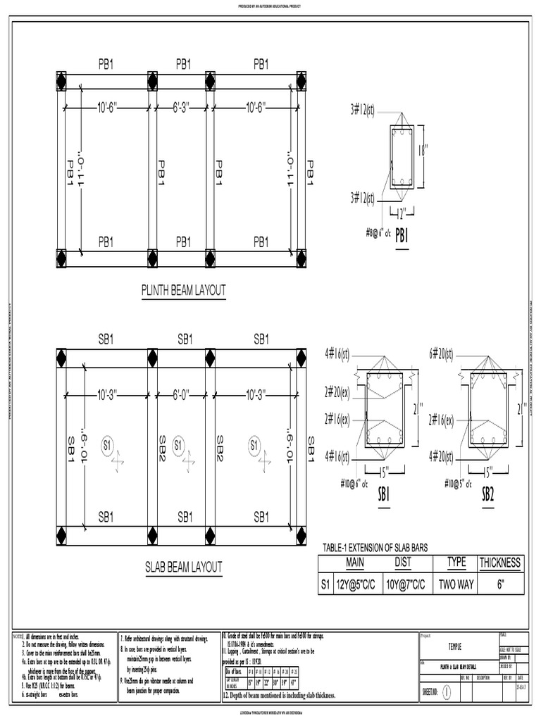 Plinth & Slab Beam Details | Civil Engineering | Structural Engineering