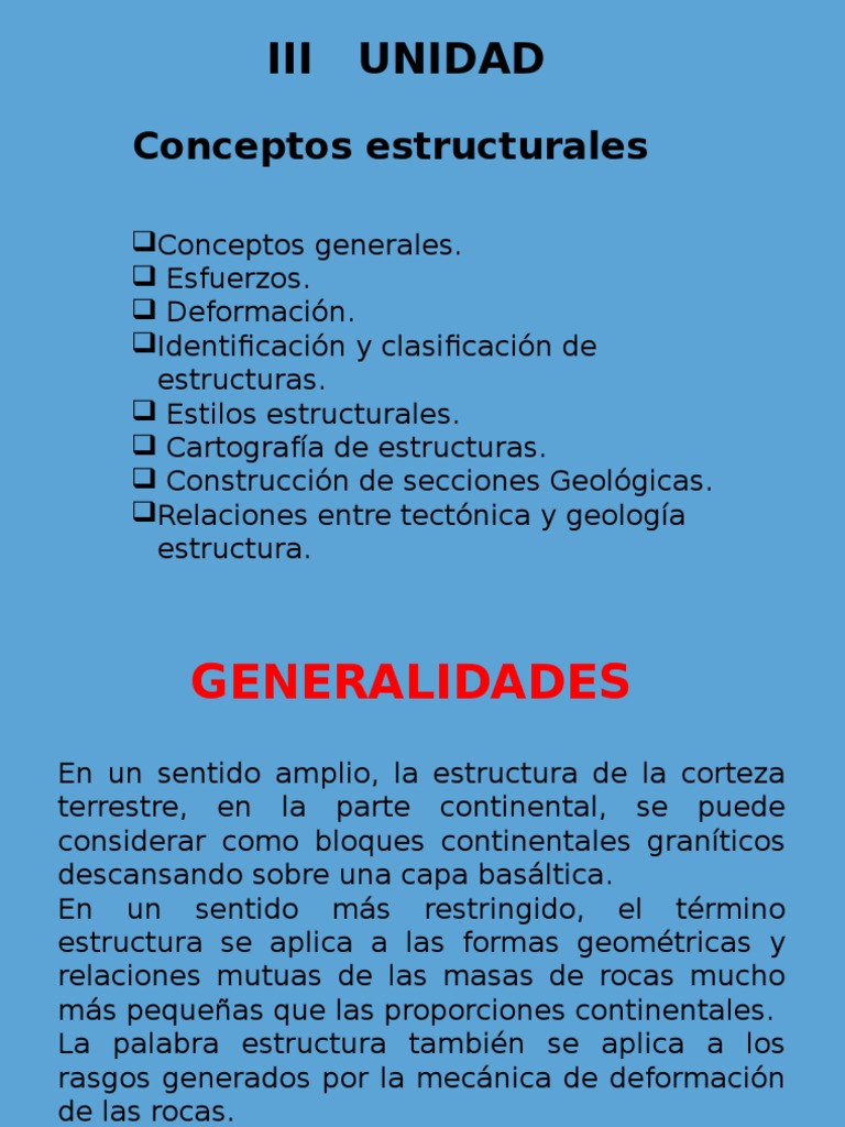 Estructuras Geológicas y Movimientos Tectónicos | PDF | Estrato | Roca ...