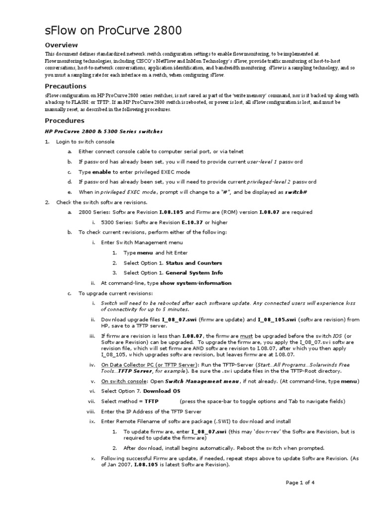 SFlow-ProCurve2800 and 5300 | PDF | Port (Computer Networking ...