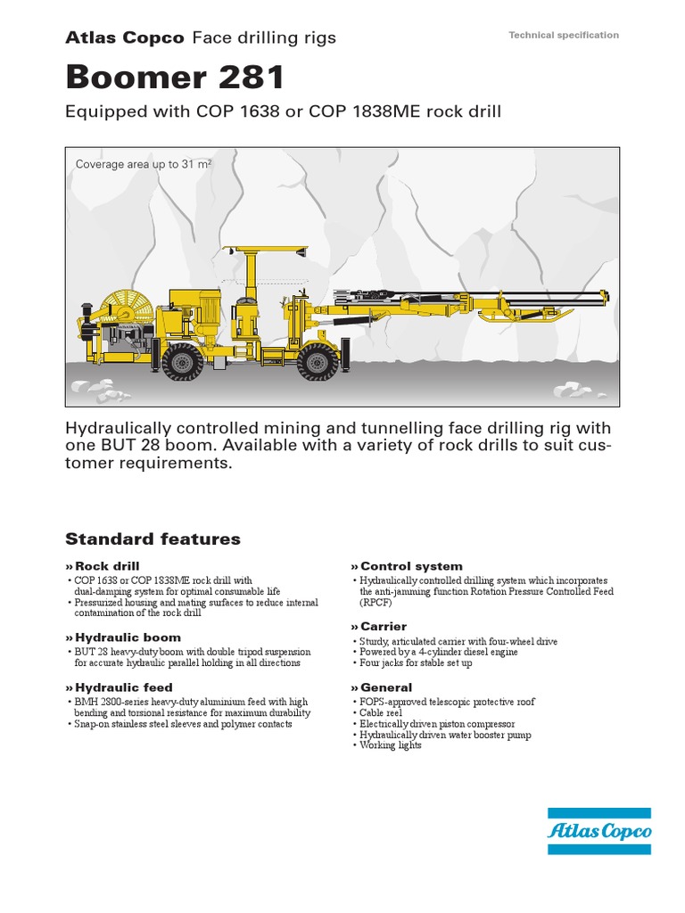 Boomer 281 - Atlas Copco | PDF | Drill | Pump