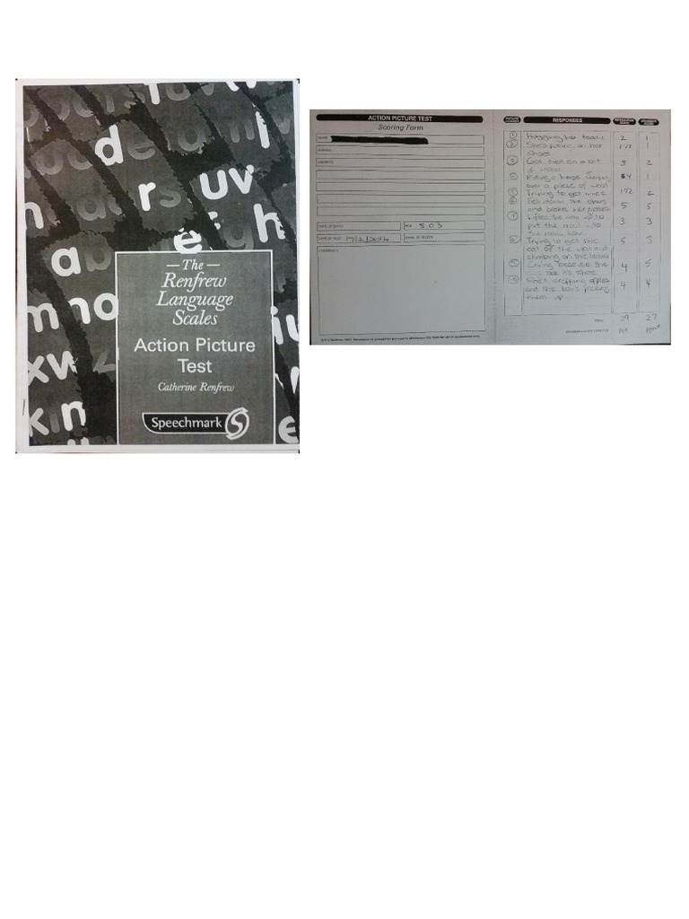 Renfrew Language Scales Action Picture Test | PDF | Languages
