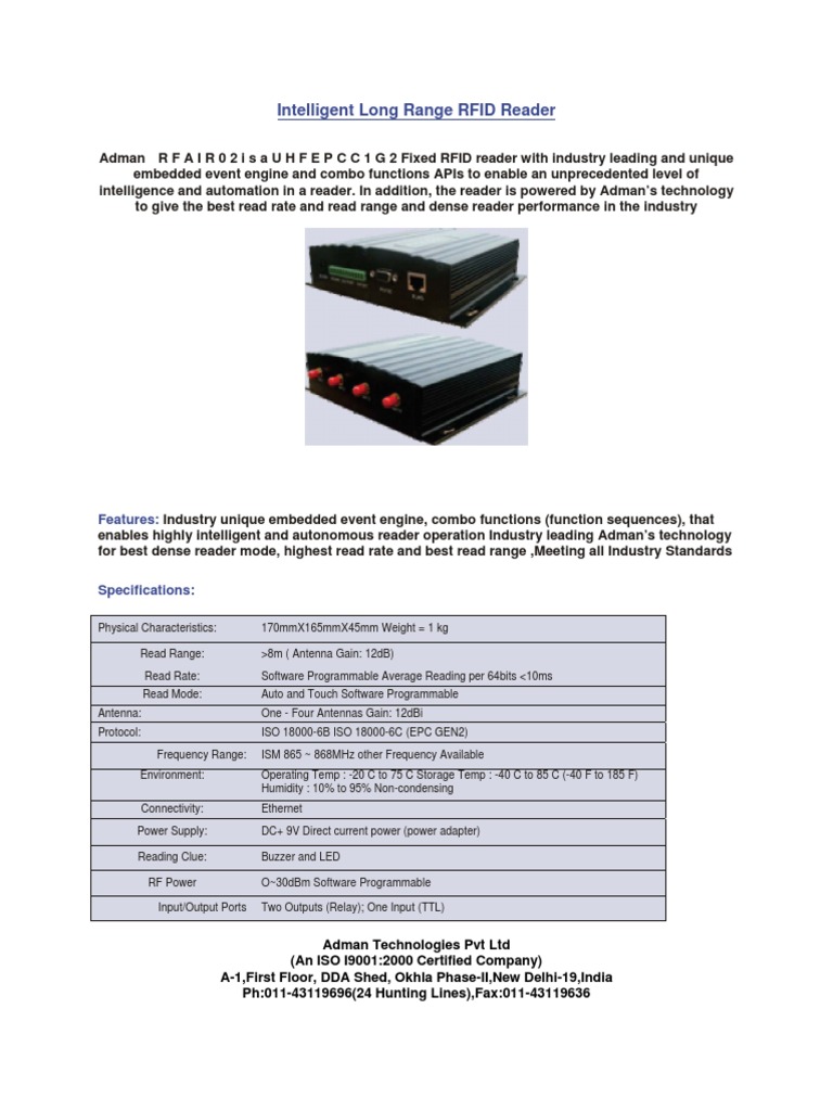 Long Range Rfid Card Reader | PDF
