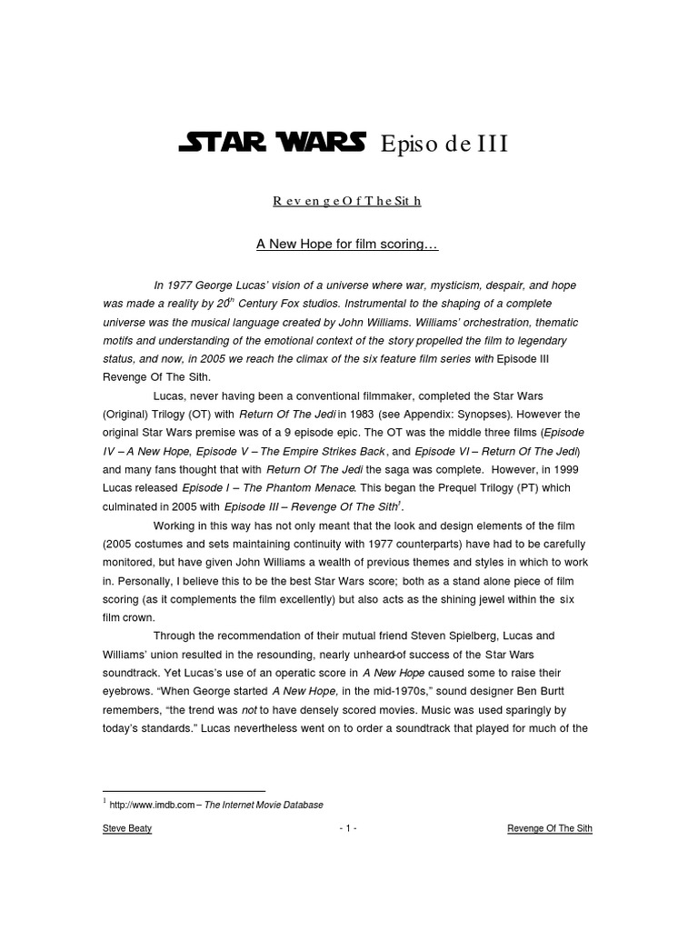 Revenge of The Sith | PDF | Palpatine | Darth Vader