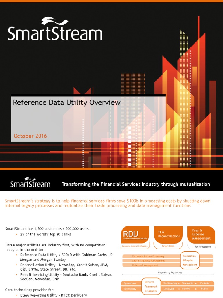 SmartStream RDU Overview | PDF | Data Quality | Banks