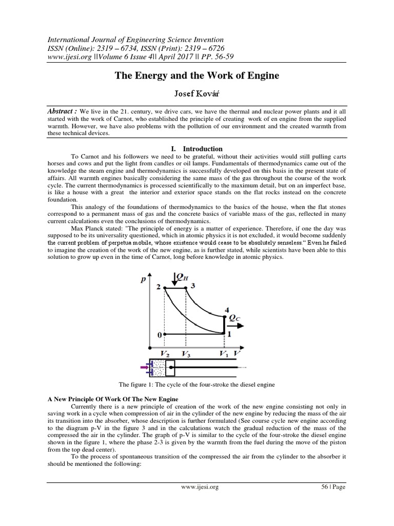 The Energy and The Work of Engine | PDF