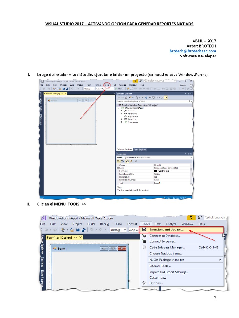 Activar Reportes en Visual Studio 2017 | PDF | Arte