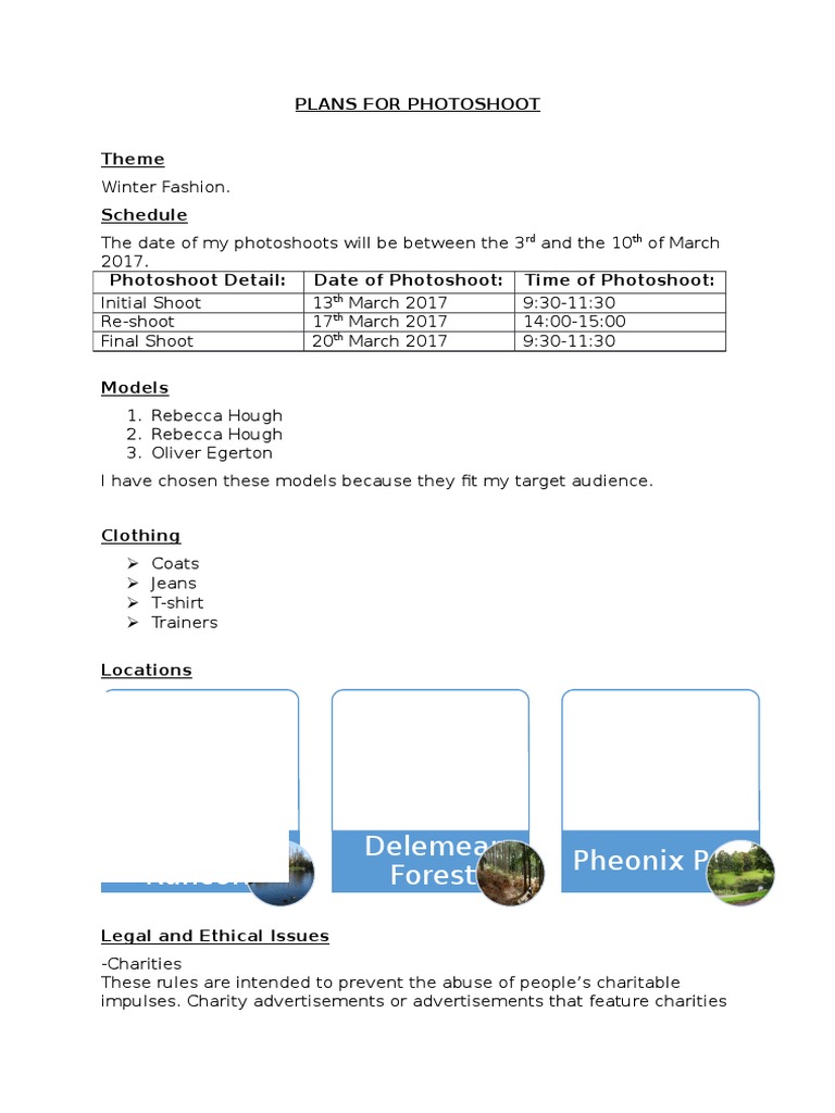 Plans For Photoshoot | PDF | Defamation | Marketing Communications