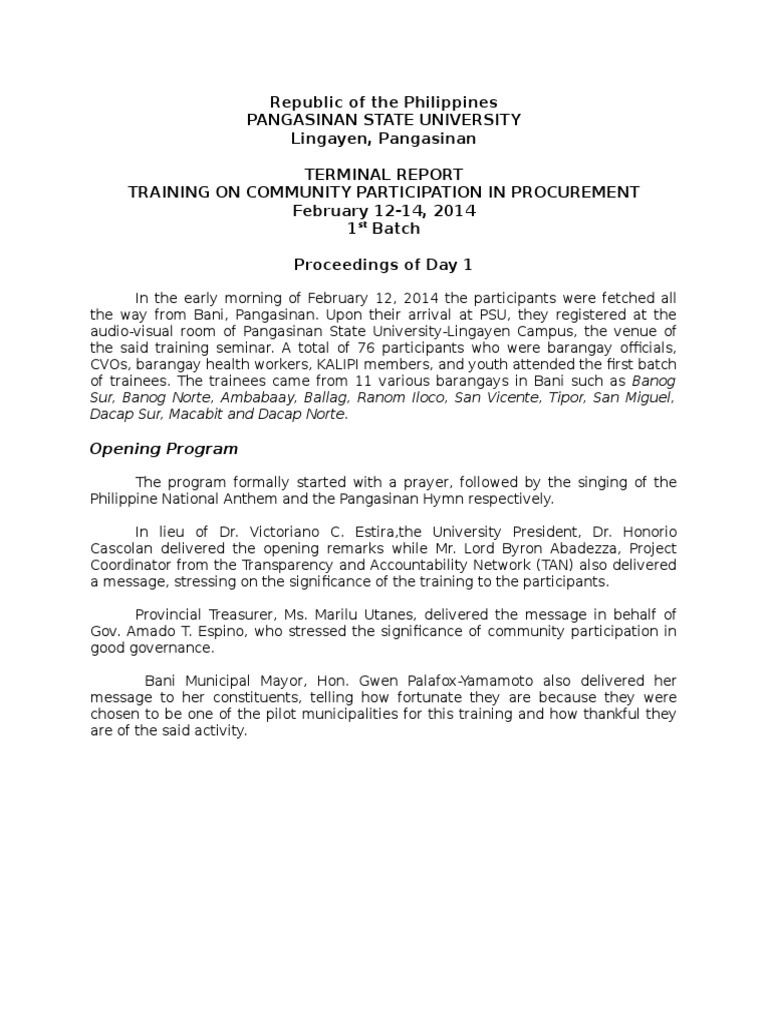 Terminal Report - Batch 1 | Download Free PDF | Procurement | Economies