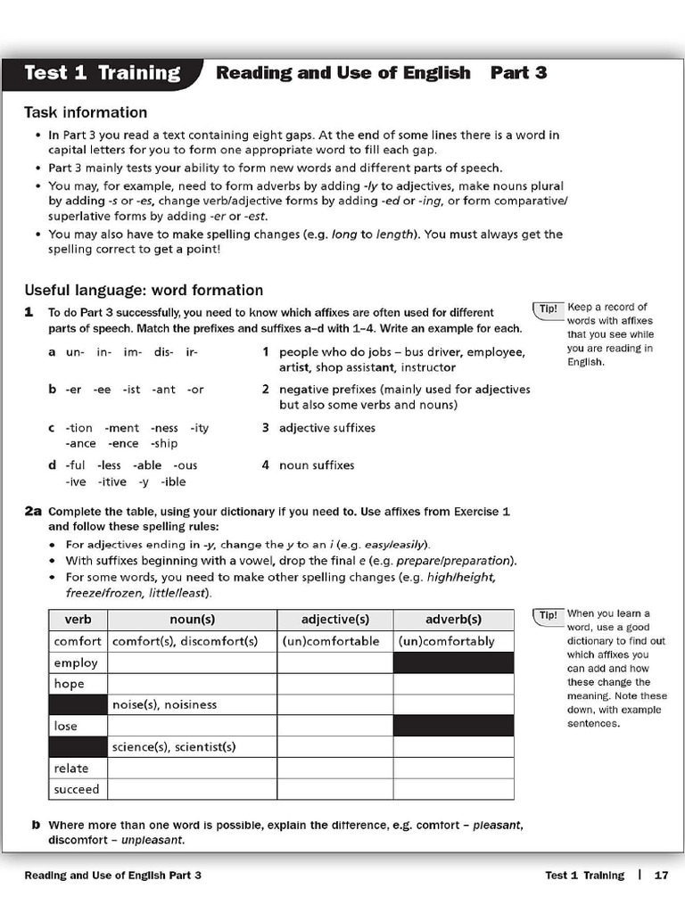 19 - FCE Training (R & UOE Part 3 - Useful Language & Word Formation) | PDF