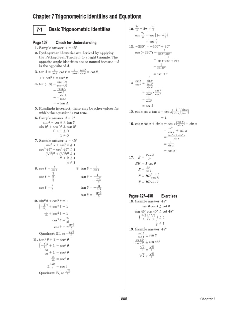 Trigonometric Identities Overview | PDF | Sine | Trigonometric Functions